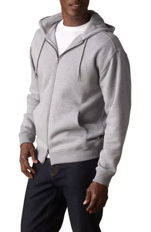 THE NORMAL BRAND Fleece Zip Hoodie - Heather Grey
