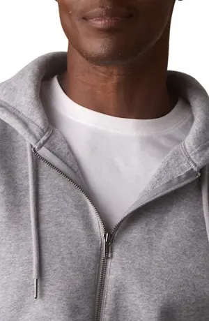 THE NORMAL BRAND Fleece Zip Hoodie - Heather Grey