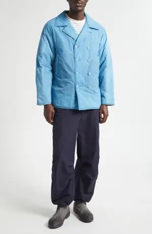 BEAMS Cotton & Nylon Oxford Cargo Pants - Navy