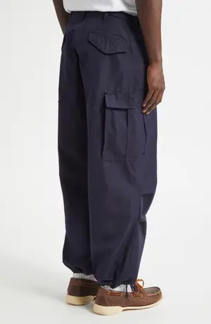 BEAMS Cotton & Nylon Oxford Cargo Pants - Navy
