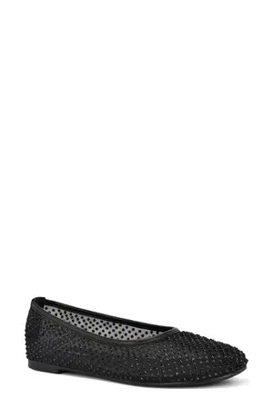 Nine West Burnne Studded Mesh Flat - Black