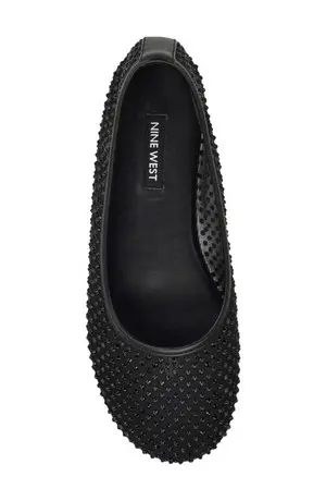 Nine West Burnne Studded Mesh Flat - Black