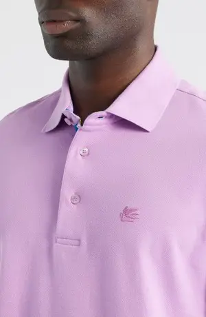 Etro Roma Solid Cotton Piqué Polo - Viola