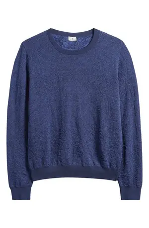 Etro Floral Paisley Jacquard Cotton Crewneck Sweatshirt