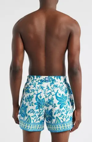 Etro Roma Floral Swim Trunks - Stampa F.do Verde