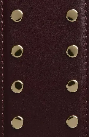 Khaite Studded Italian Leather Belt - Bordeaux
