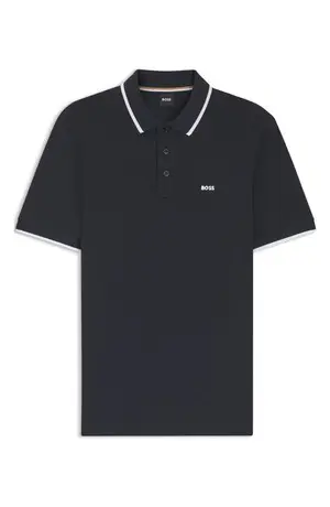 BOSS Parlay Tipped Cotton Polo - Dk Bu