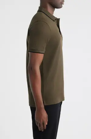 BOSS Parlay Tipped Cotton Polo - Green