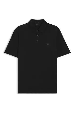BOSS Parris Solid Cotton Polo - Black