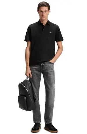BOSS Parris Solid Cotton Polo - Black
