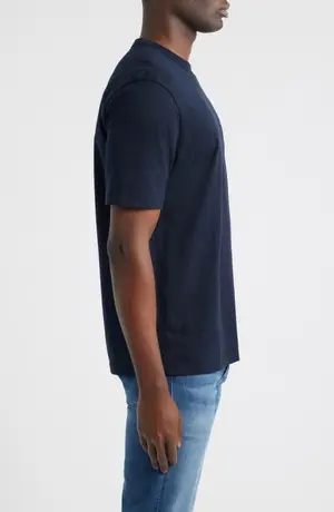 BOSS Taut Solid Cotton Logo T-shirt - Dark Blue