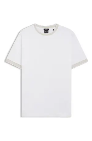 BOSS Tessler Slim Fit Cotton Ringer T-shirt - White