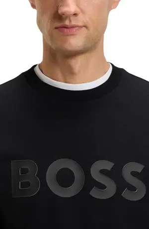 BOSS Salbo Tonal Logo Crewneck Sweatshirt - Black