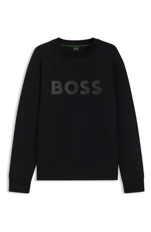BOSS Salbo Tonal Logo Crewneck Sweatshirt - Black