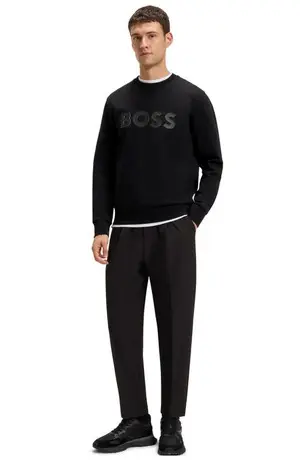 BOSS Salbo Tonal Logo Crewneck Sweatshirt - Black