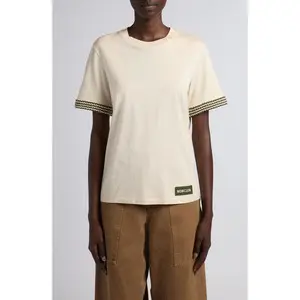 Moncler Cotton T-shirt With Knit Cuffs