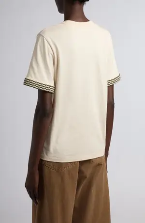 Moncler Cotton T-shirt With Knit Cuffs