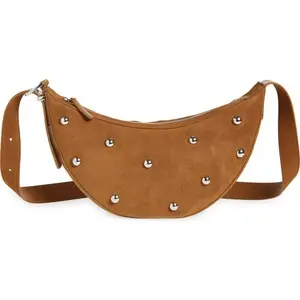 Madewell Studded Crescent Suede Sling Bag