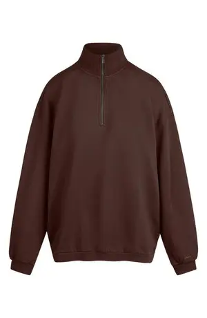 SKIMS Slouchy Half Zip Pullover - Espresso