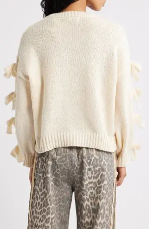 PETAL & PUP Tie Sleeve Sweater - Ivory