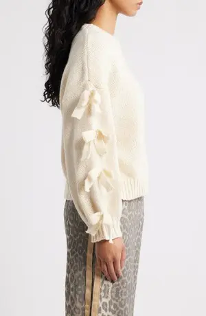 PETAL & PUP Tie Sleeve Sweater - Ivory