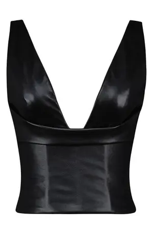 House Of Cb Faux Leather Vest