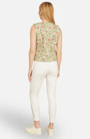 YUMI Floral Reversible Quilted Jacket - White