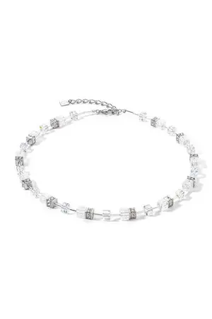 COEUR DE LION Geocube Iconic Nature Silver Necklace - White