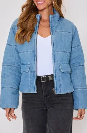 VICI Quilted Puffer Jacket - Denim