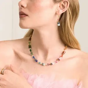 COEUR DE LION Geo Cube Iconic Precious Earrings - Rainbow
