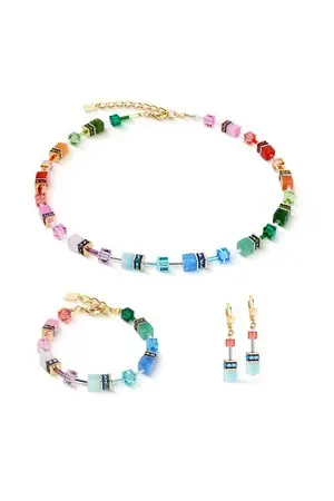 COEUR DE LION Geo Cube Iconic Precious Earrings - Rainbow