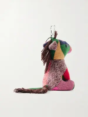 THE ELDER STATESMAN Pony Patchwork Cashmere Keychain