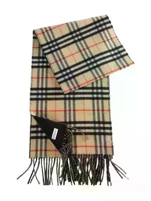 Burberry Check-pattern Fringed Scarf - Neutrals