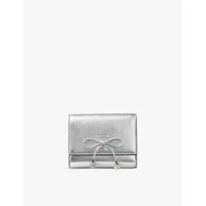JIMMY CHOO Marinda Metallic Compact Leather Wallet - Silver/silver