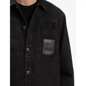 Hugo Brand-patch Oversized-fit Denim Shirt