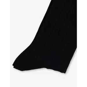 Paul Smith Ribbed Cotton-blend Crew Socks - Black
