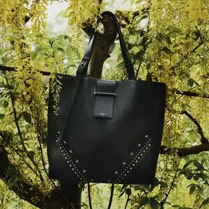 JIMMY CHOO Soft Grained Calf Skin Tote Bag With Textured Stars