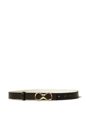 TWINSET Logo-buckle Reversible Leather Belt - Black