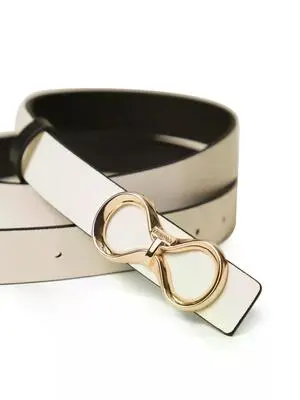 TWINSET Reversible Leather Belt With Logo Buckle - Black