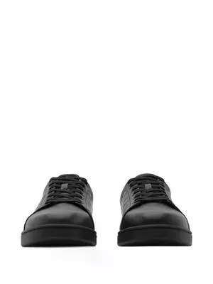Burberry Embossed-check Leather Low-top Sneakers - Black