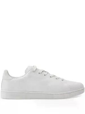 Burberry Embossed-check Leather Sneakers - White