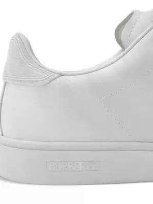 Burberry Embossed-check Leather Sneakers - White