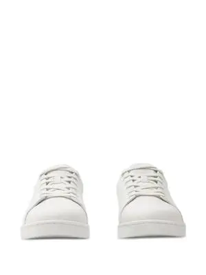 Burberry Embossed-check Leather Sneakers - White