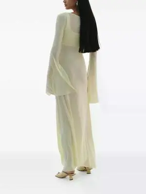 MANURI Nina Flared-detail Maxi Dress - Neutrals
