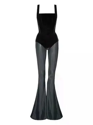 VESTIAIRE D'UN OISEAU LIBRE Velvet Corset Jumpsuit - Black