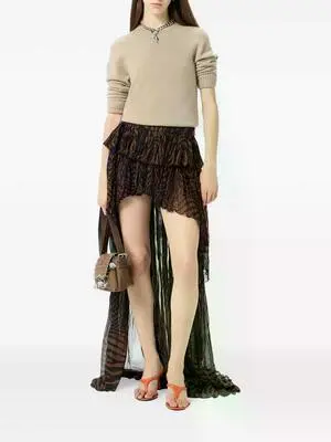 Blumarine Logo-embroidered Sweater - Neutrals