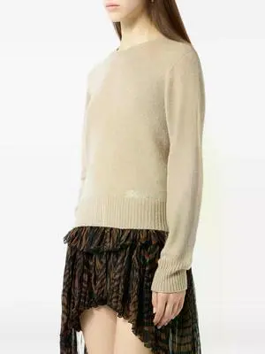 Blumarine Logo-embroidered Sweater - Neutrals