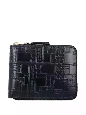 Comme Des Garçons Embossed-logo Zip Wallet - Black