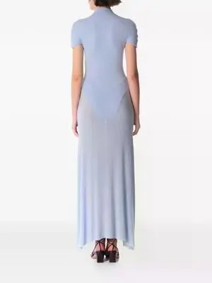 MANURI Pearl-embellished Maxi Dress - Blue