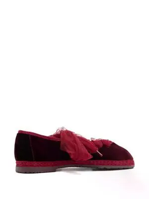 FLABELUS Ginevra Tulle Bow Espadrilles - Red